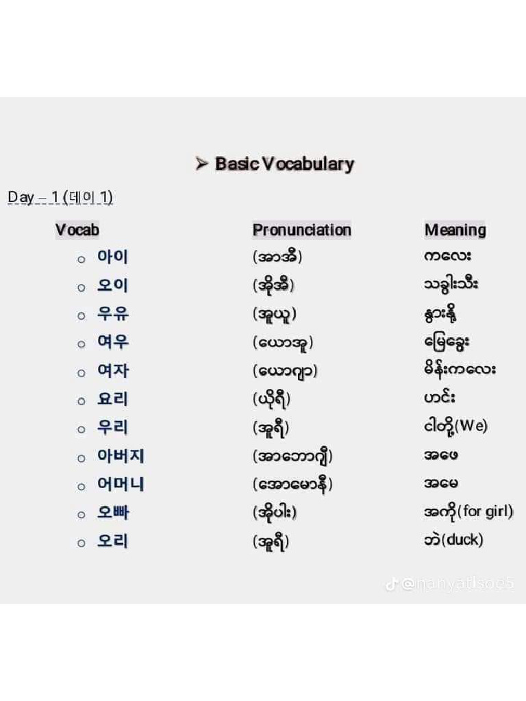 Basic Vocab | PDF