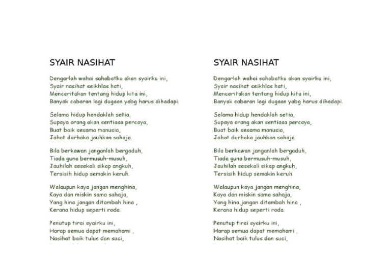 Syair Nasihat | PDF