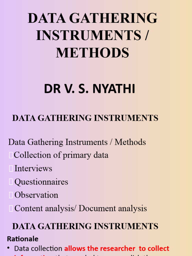 QUALITATIVE Data Gathering Instruments | PDF | Data | Questionnaire