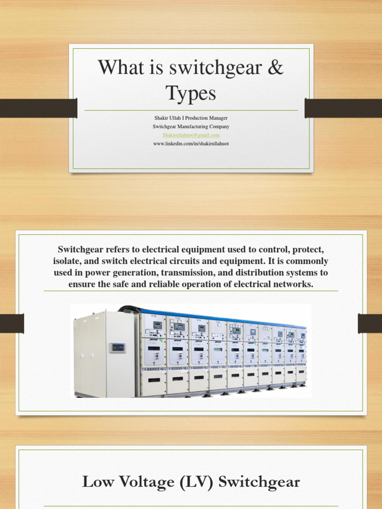 Switchgear and Its Types | PDF | Electrical Substation | Electric Power ...