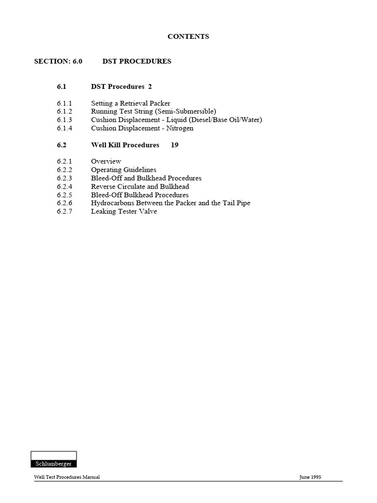 DST Running Procedure | PDF | Valve | Pump