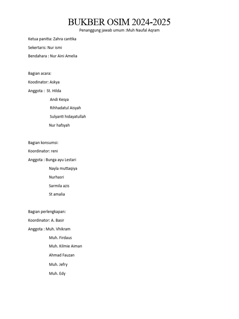 Bukber Osim 2024 | PDF