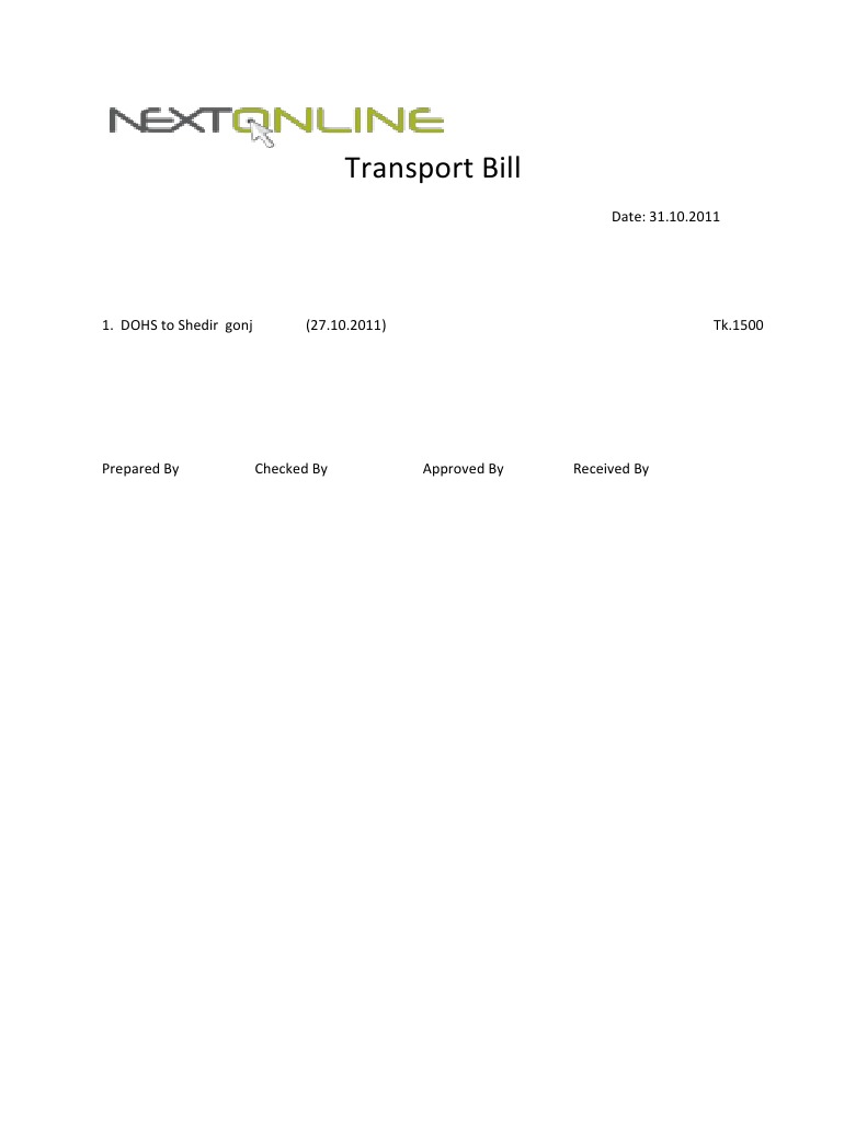 Transport Bill Overview | PDF