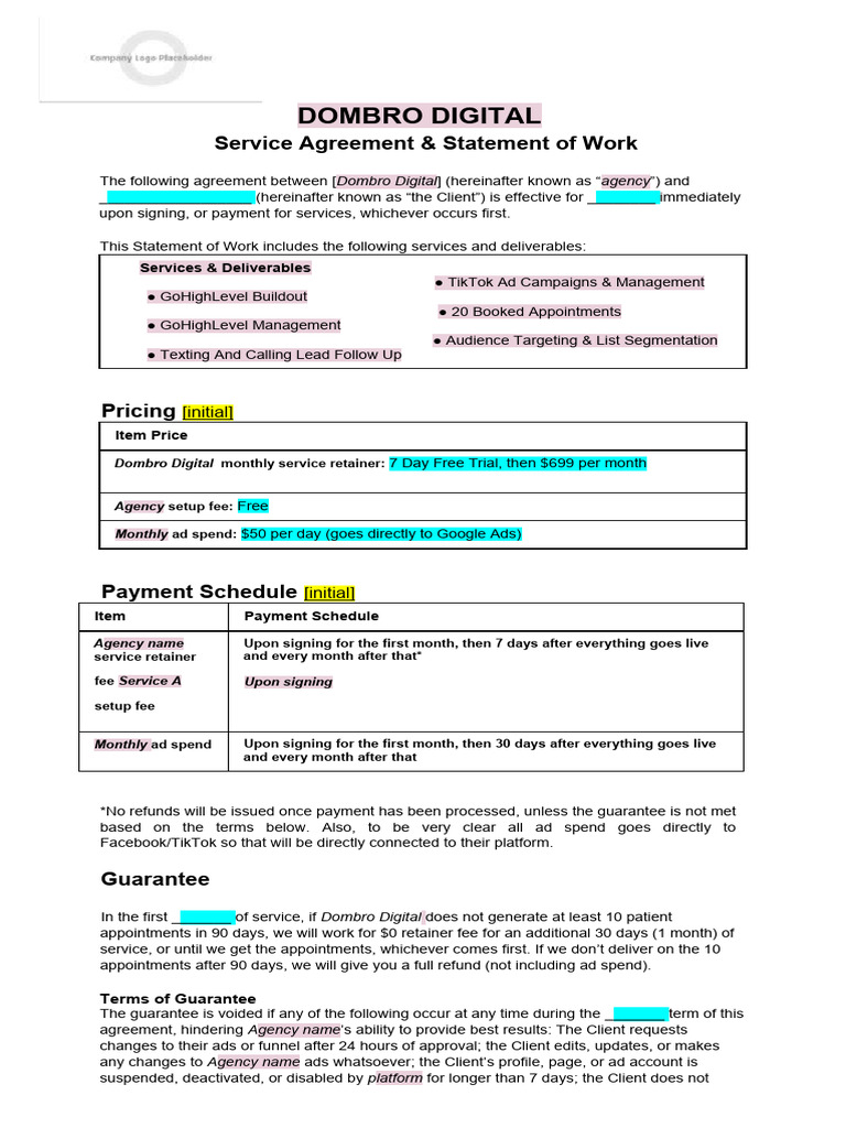 SMMA Contract Template | Download Free PDF | Credit Card | Justice