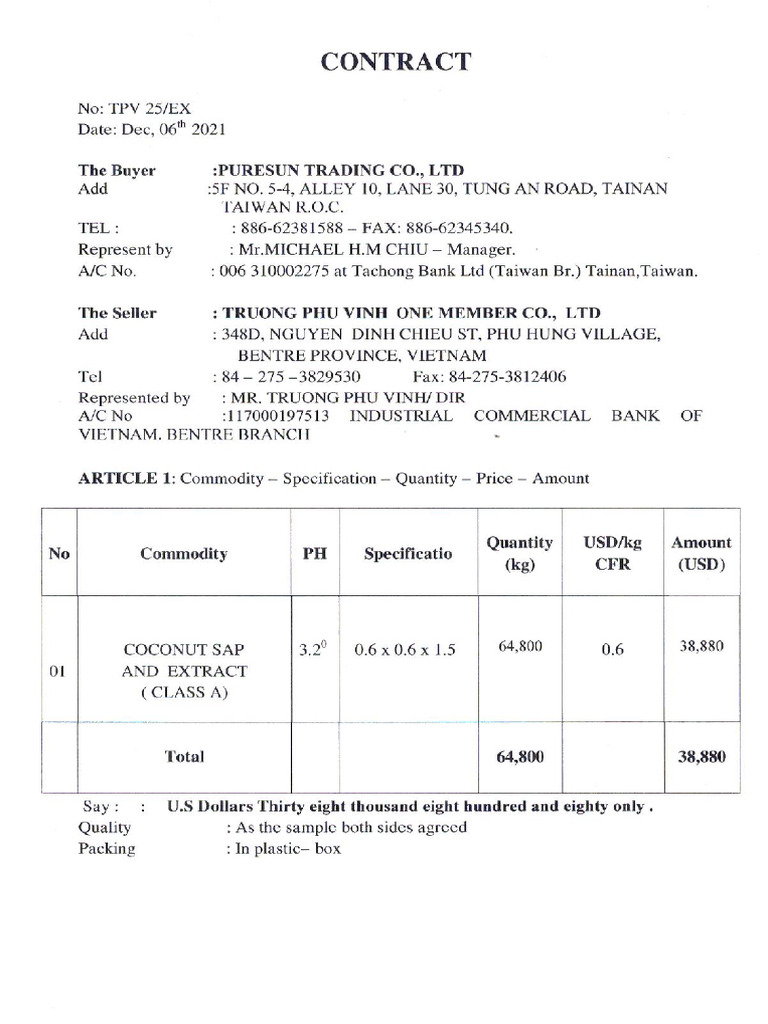 1 Contract 25 Puresun | PDF | Law