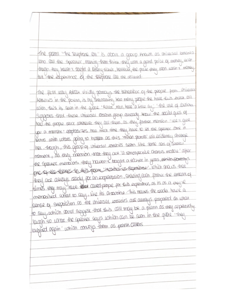 The telephone call model answer | PDF