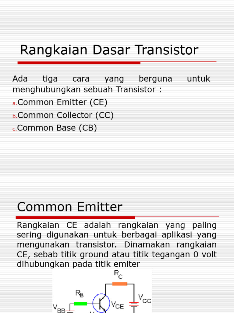 Rangkaian Transistor: Common Emitter CE | PDF | Teknologi & Rekayasa