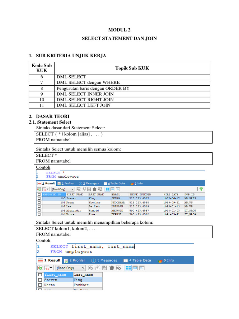 Panduan SQL: SELECT dan JOIN | PDF | Komputer