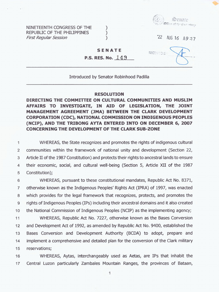 Senate: First Regular Session | PDF | Legal Documents | Governance