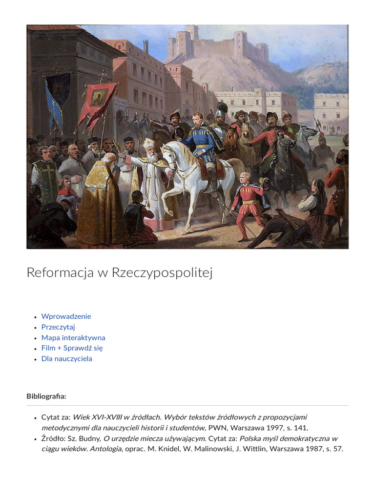 Reformacja W Rzeczypospolitej | PDF
