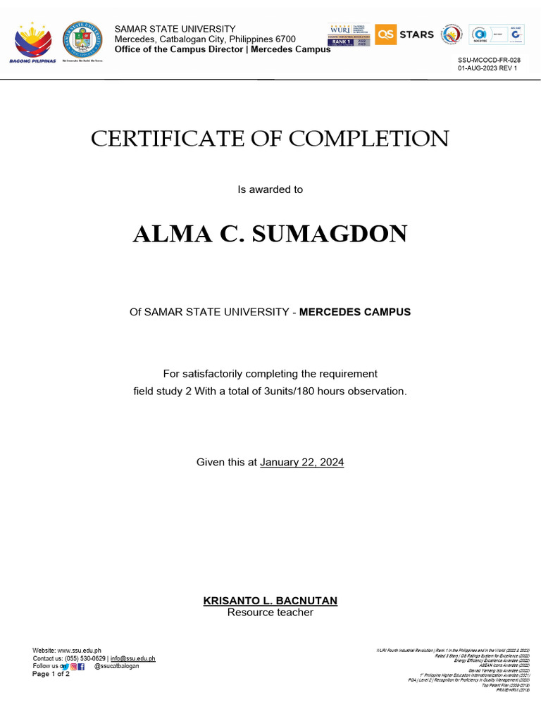 Certificate of Completion-1 | PDF | Production And Manufacturing