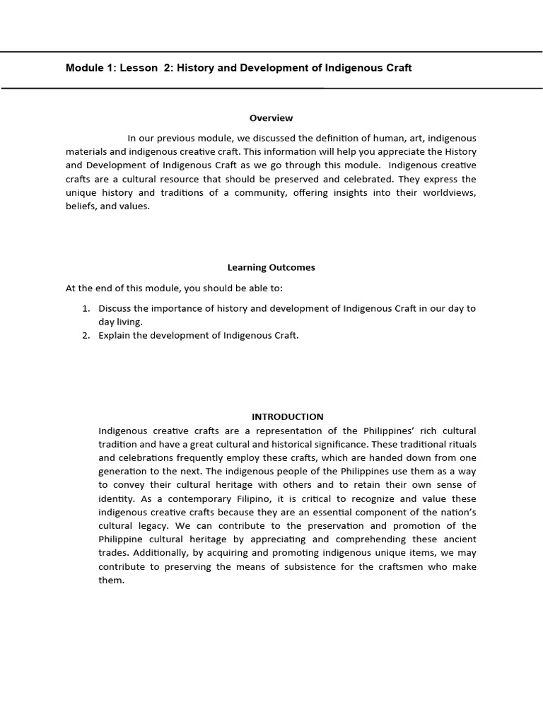 module in indigenous Craft | PDF | Flax | Crafts