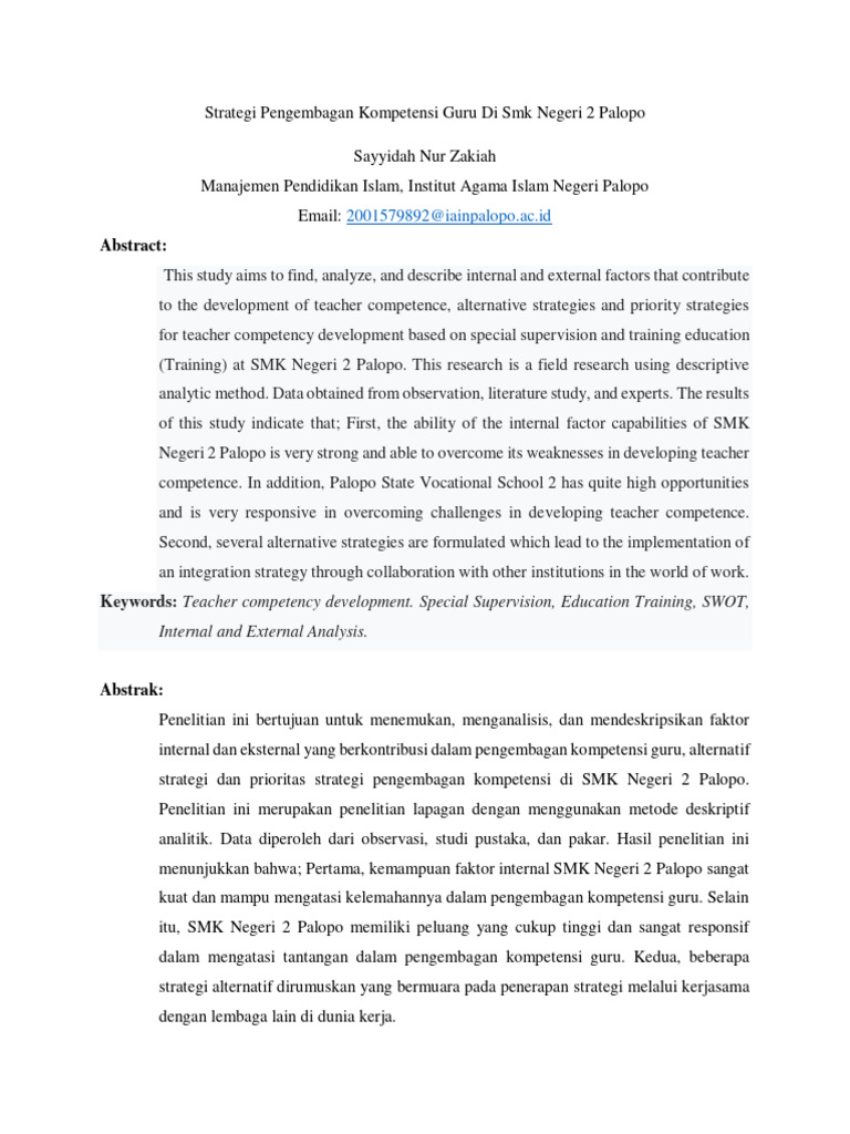 File Artikel Sayyidah Nur Zakiah Fix. | PDF | Karier & Perkembangan