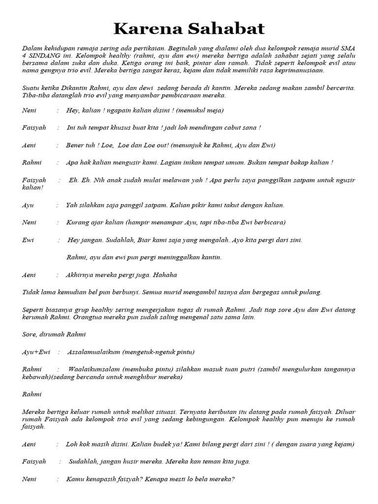 Cerpen 6 Dialog Atau Orang | PDF