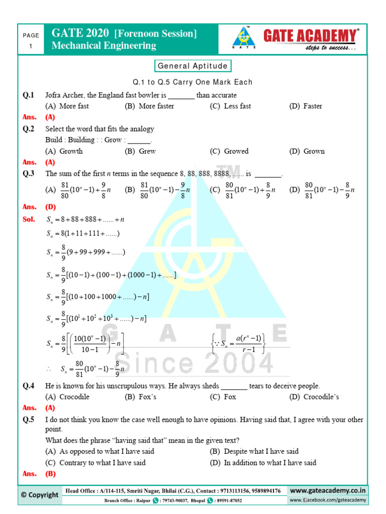Gate 3 Ex | PDF | Stress (Mechanics) | Force