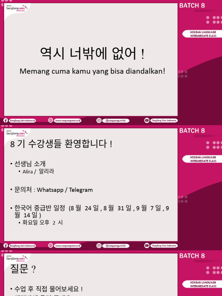 Materi Kelas Bakor Intermediate Week 1 | PDF