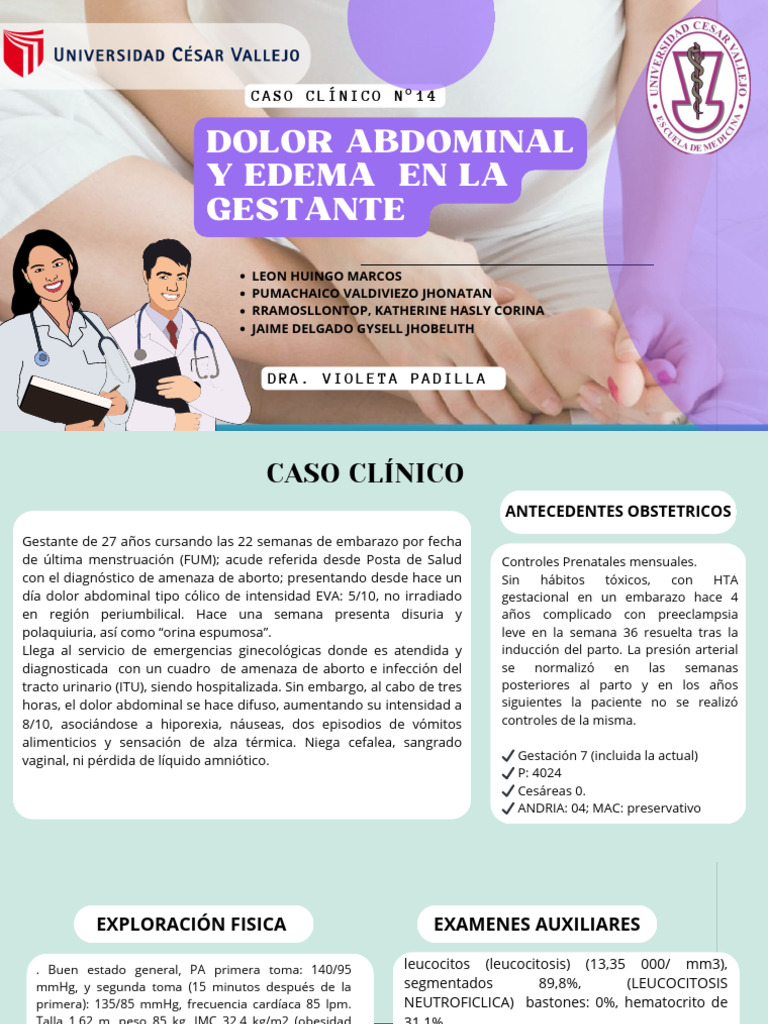 CASO CLÍNICO N°14 DOLOR ABDOMINAL Y EDEMA EN GESTANTE | PDF | El ...