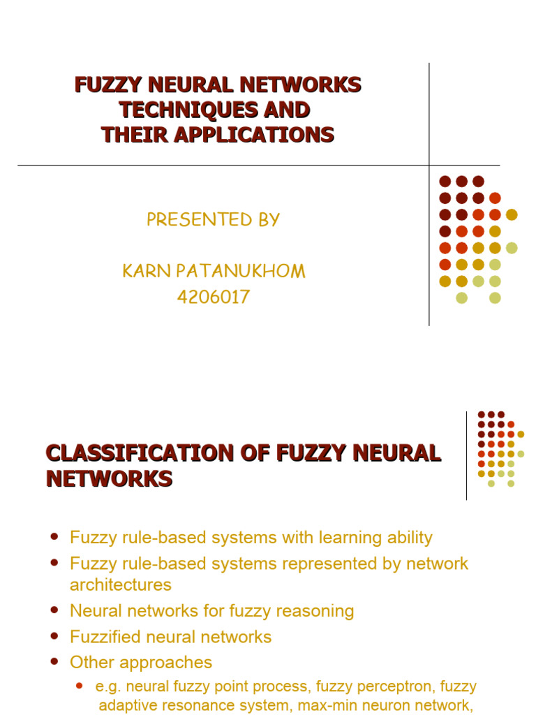 Fuzzy Neural Networks Techniques and Their Applications | PDF | Fuzzy Logic | Artificial Neural ...