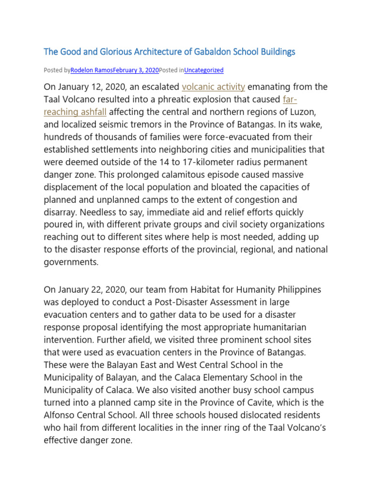 Gabaldon School Buildings: Heritage & Use | PDF | Science & Mathematics