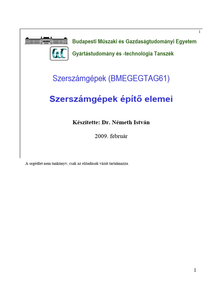 Szerszamgepek Epito Elemei | PDF