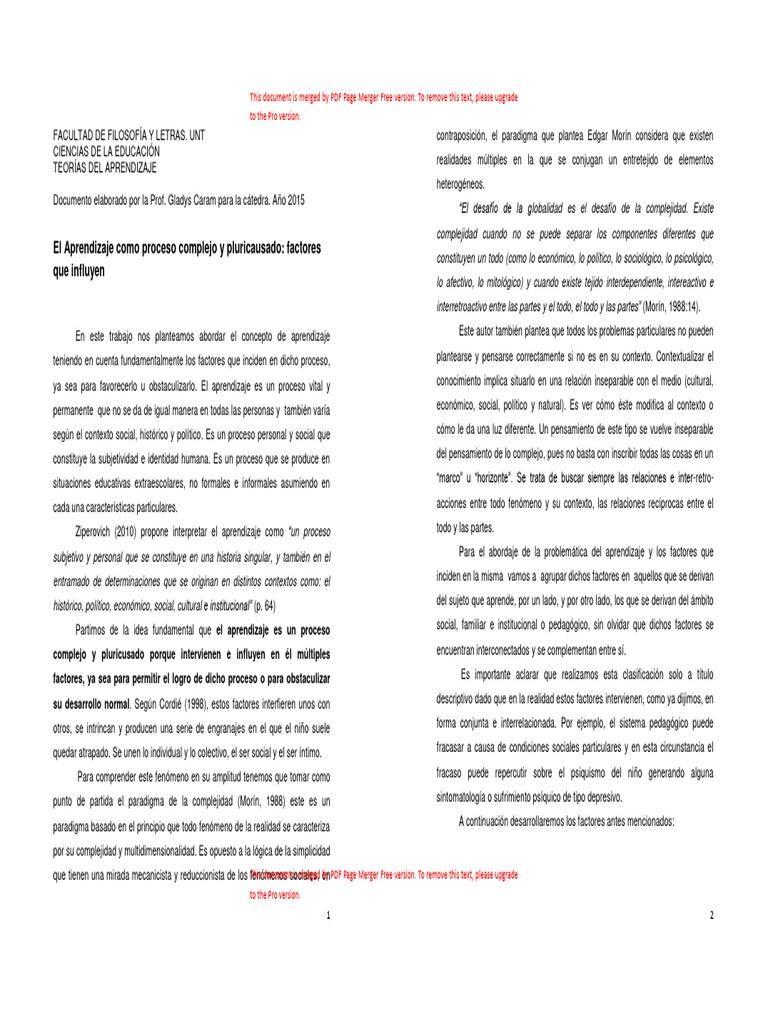 2) EL APRENDIZAJE. Factores - PageMerged | PDF | Aprendizaje | Enseñando