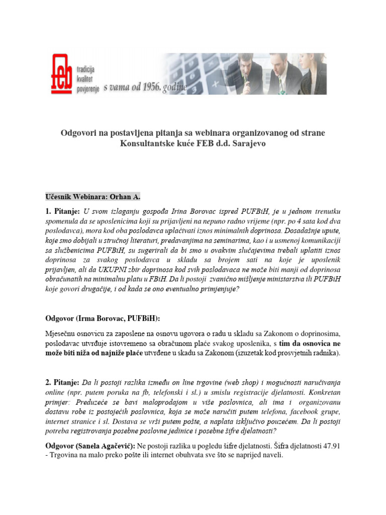 Pitanja-I-Odgovori-Za-Webinar-1 FEB | PDF
