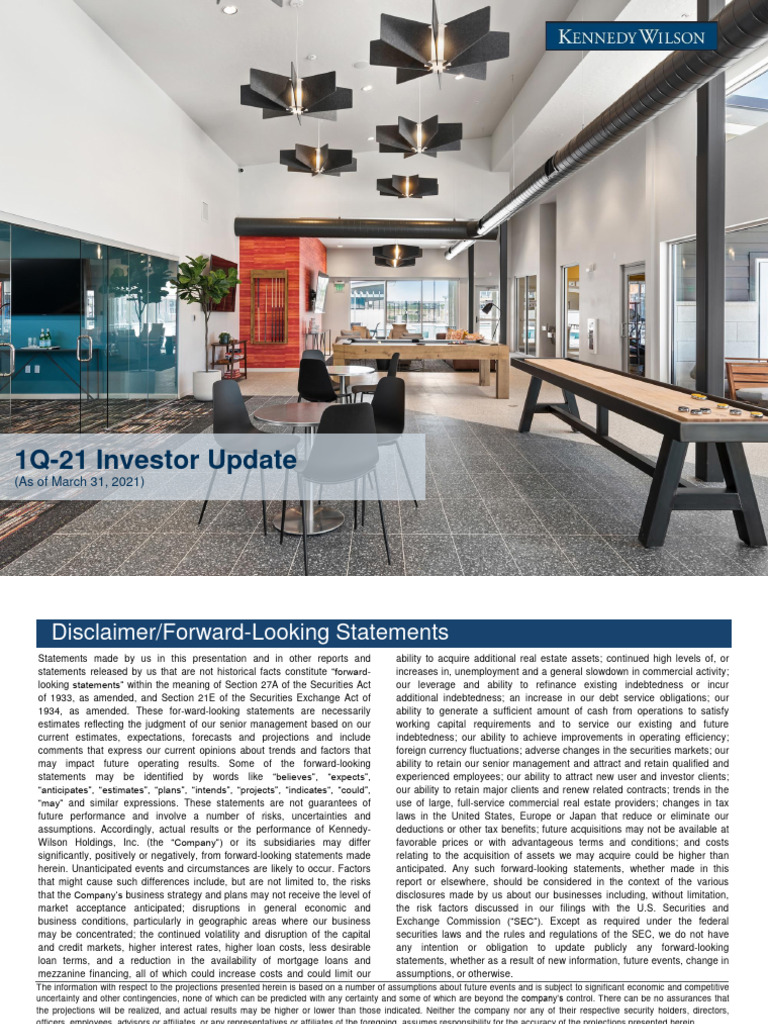 KW Q1-2021-Investors-Presentation | PDF | Investing | Debt