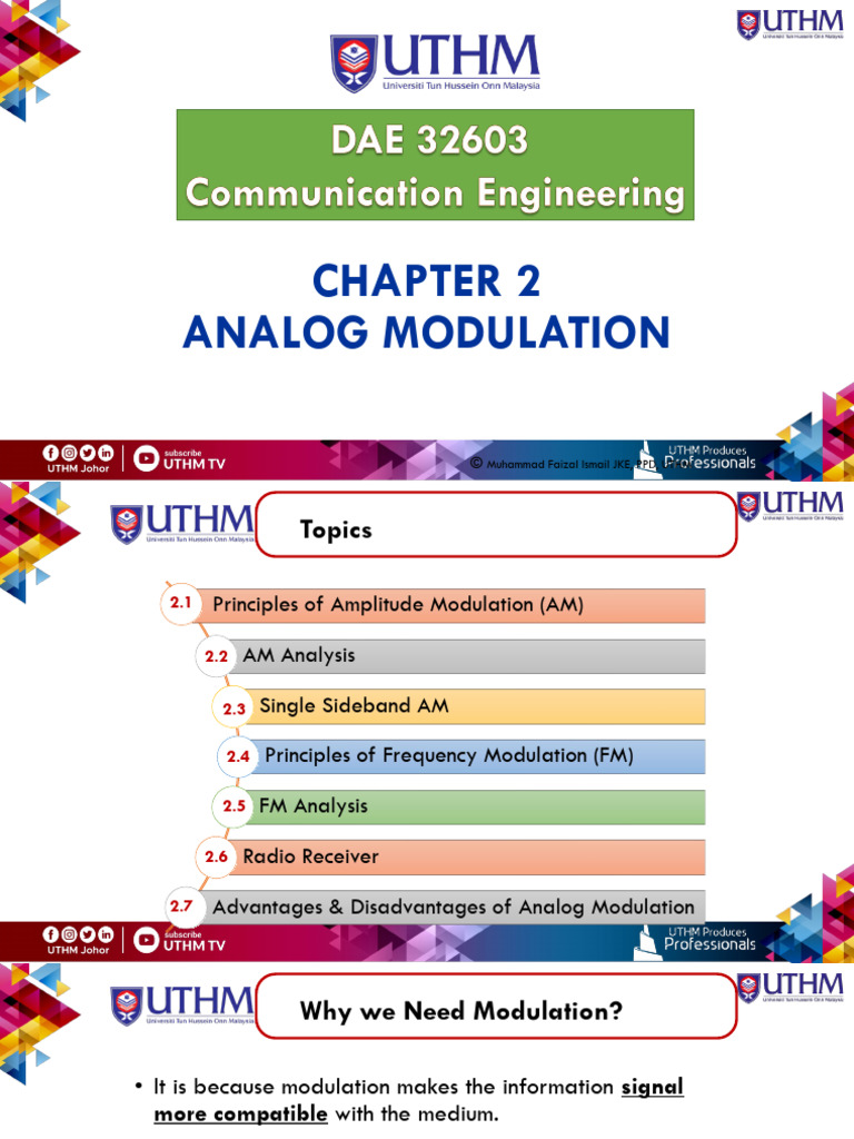 Chapter2-Analogmodulation Part12023 | PDF | Frequency Modulation | Modulation