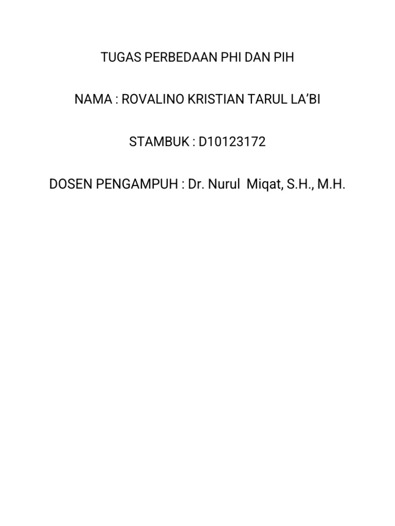 Perbedaan Persamaan Hubungan Phi Pih Pdf