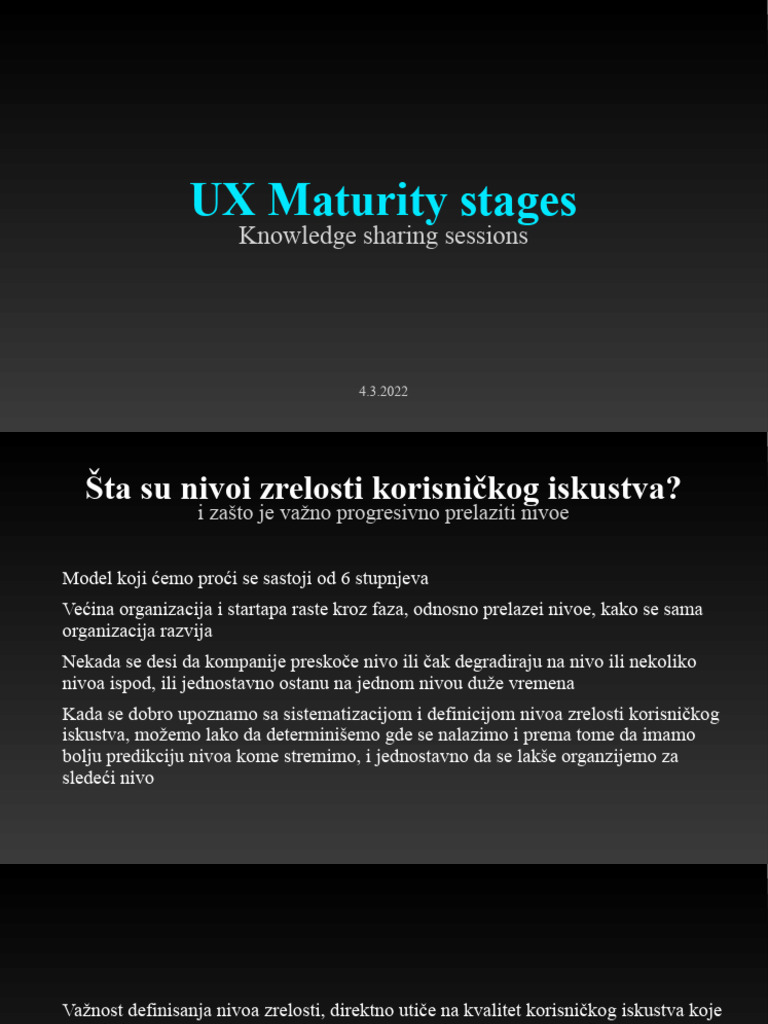 UX Maturity Stages | PDF
