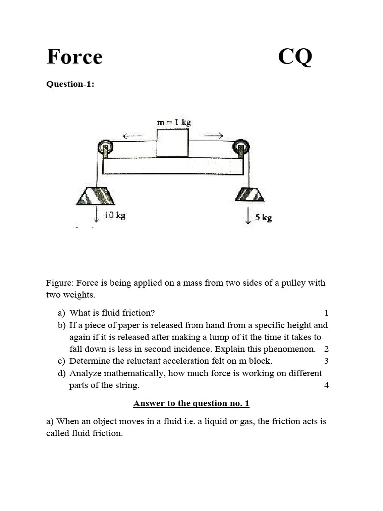 Force CQ (7-10-21) | PDF | Force | Acceleration