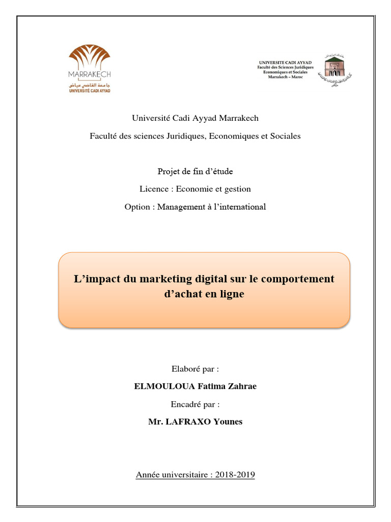 L'impact Du Marketing Digital Sur Le Comportement D'achat en Ligne ...
