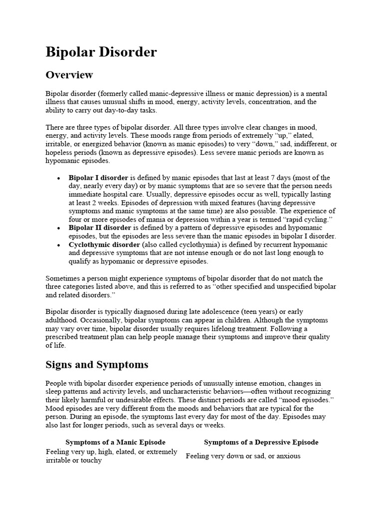 Bipolar Disorder | PDF | Bipolar Disorder | Mania