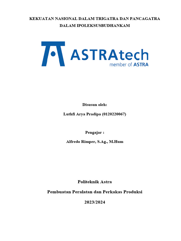 Kekuatan Nasional Dalam Trigatra Dan Pancagatradan Pengertian Ancaman ...