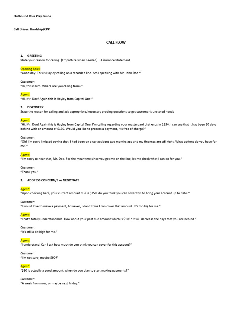 Outbound Call Flow - PLU | PDF | Credit Card | Personal Finance
