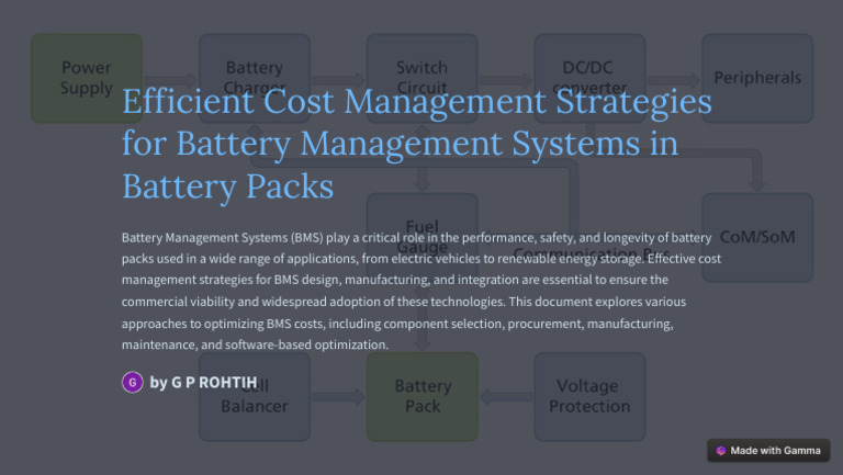 Cost Management for Battery Systems | PDF | Business | Technology ...