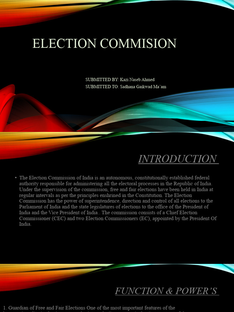 ELECTION COMMISION ppt Naseb | PDF | Justice | Crime & Violence