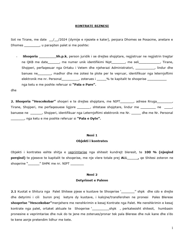 Kontrate Biznesi | PDF