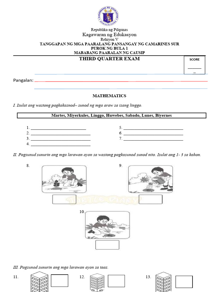 Third Quarter Assessment With Tos | PDF