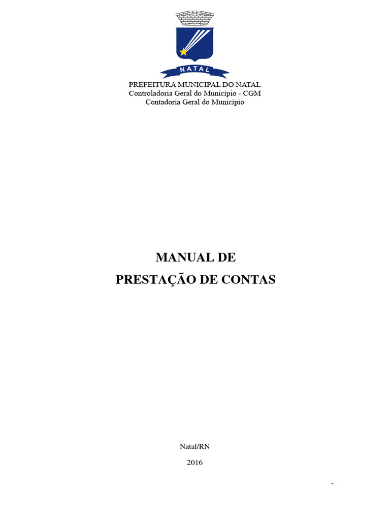 Manual de Prestação de Contas Natal/RN | PDF | Conta de transação ...