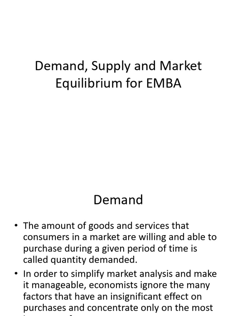 Lec-3 (Demand, Supply & Market Equilibrium) | Download Free PDF | Demand | Economic Surplus