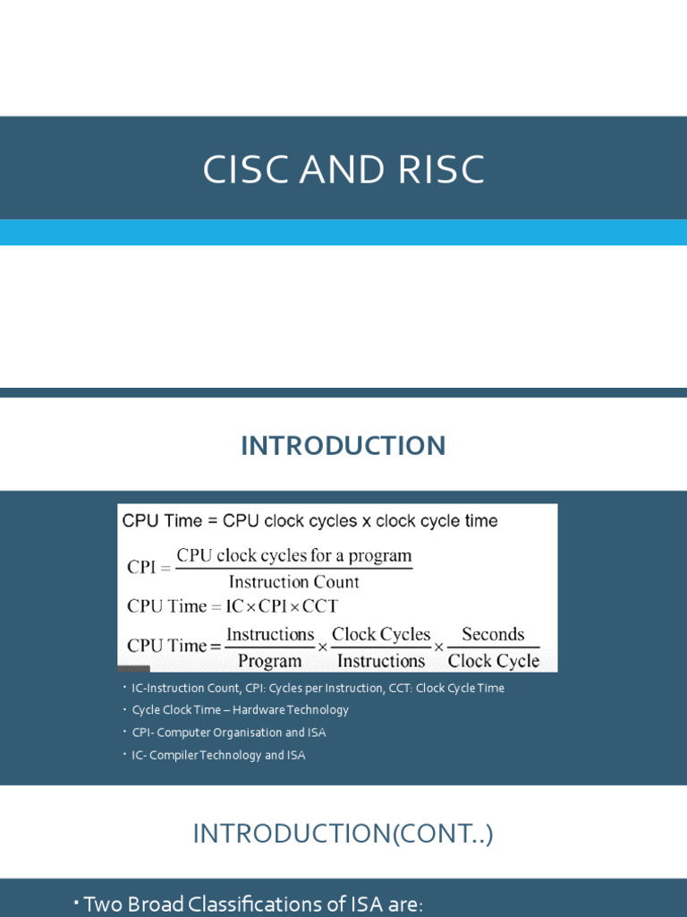 CISC and RISC | PDF