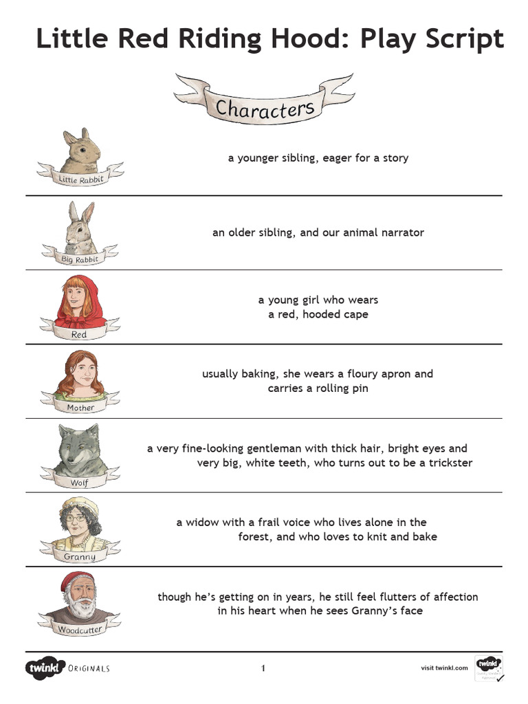 Little Red Riding Hood Play Script | PDF | Little Red Riding Hood