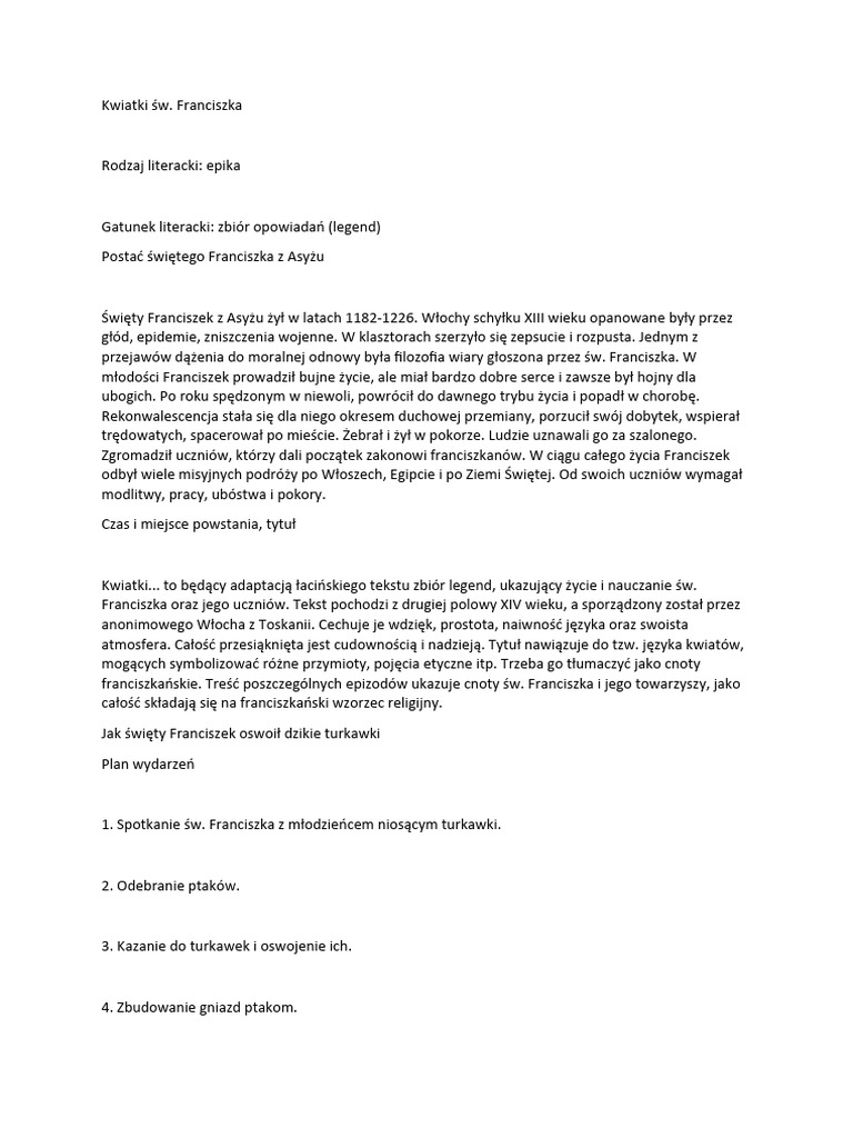 Kwiatki SW Franciszka | PDF