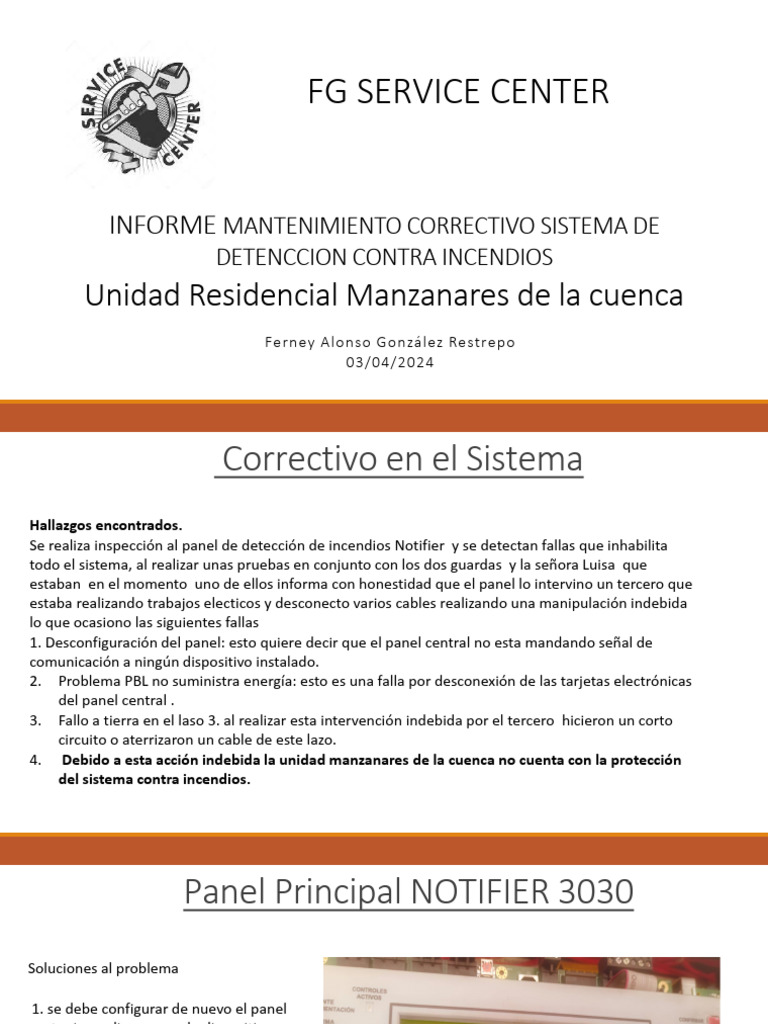 Informe Mantenimiento Correctivo Sistema de Deteccion Abril 2024 | PDF Informe Mantenimiento Correctivo Sistema de Deteccion Abril 2024 | PDF