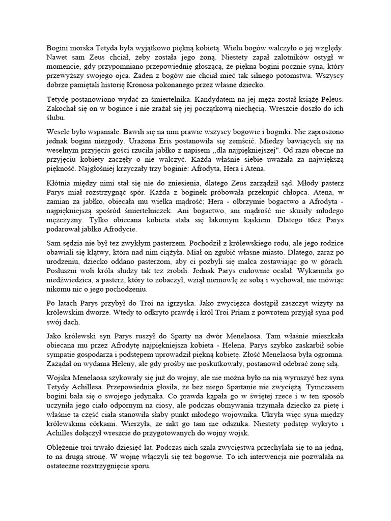 Mit o Wojnie Trojańskiej | PDF