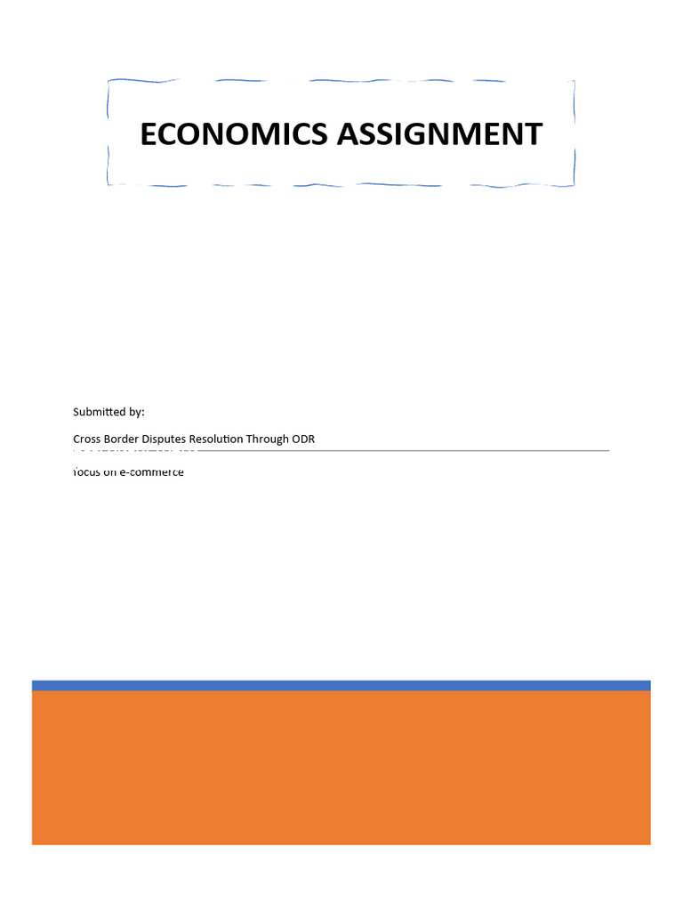 Odr Assignment Economics | PDF | E Commerce | Business