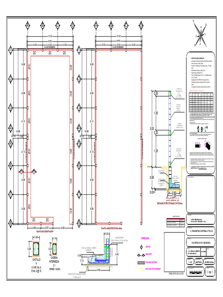 Detalles Estructurales para Barda | PDF | Materiales de construcción | Ingeniería de Edificación