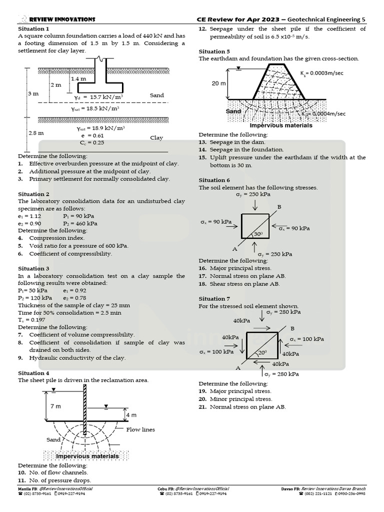 CE Board April 2023 - Geotechnical Engineering - Set 5 | PDF | Soil ...