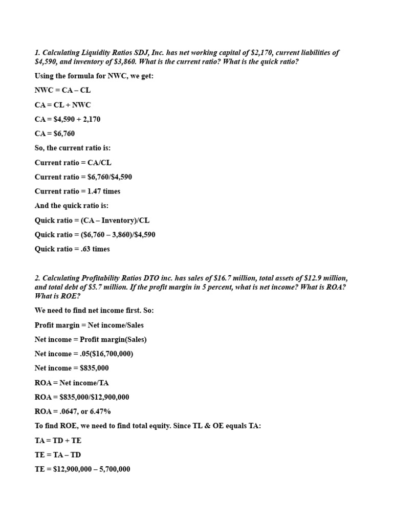 Chapter 3 ROSS Corporate Finance Problems | PDF | Equity (Finance ...